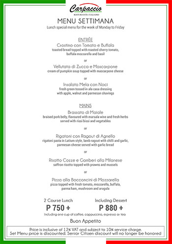 Carpaccio Ristorante Italiano | Home